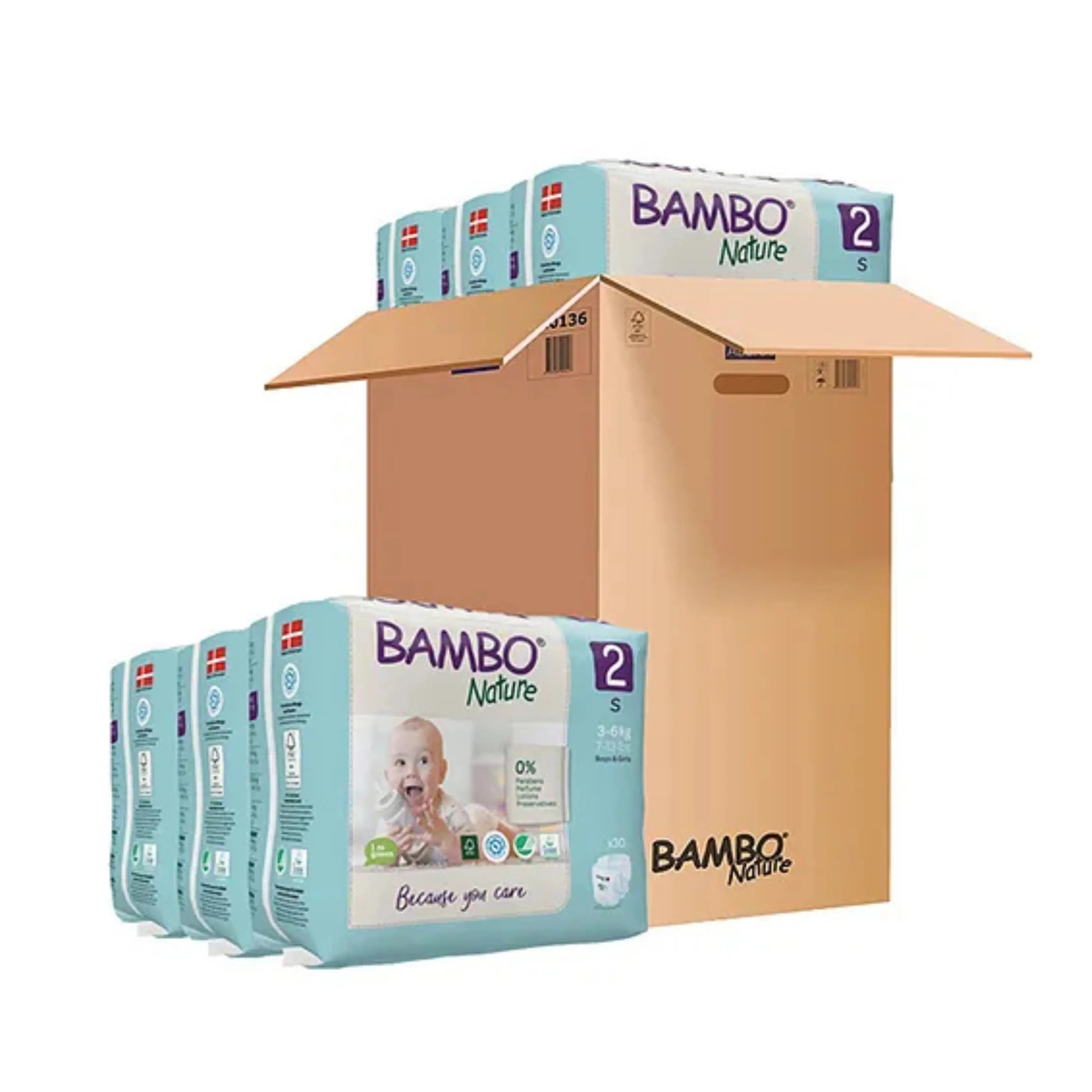 Bambo Nature Monthly Box - Skin Friendly Tape Style Diapers - Small (P ...